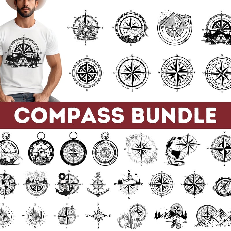 Sea Compass Stencil - Etsy