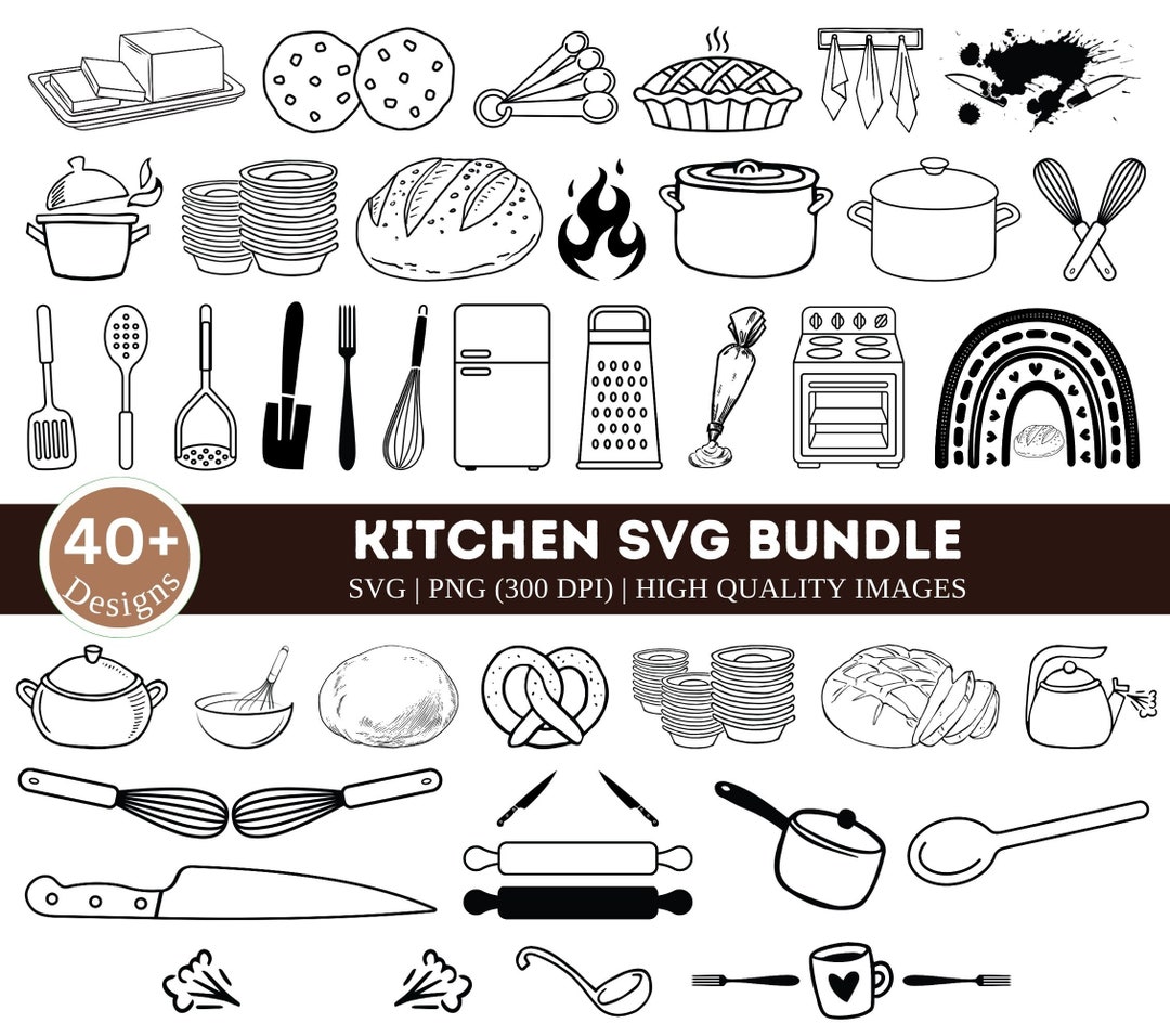 The Kitchen SVG Bundle| Kitchen Monogram Frames Bundle| Baking Bundle ...