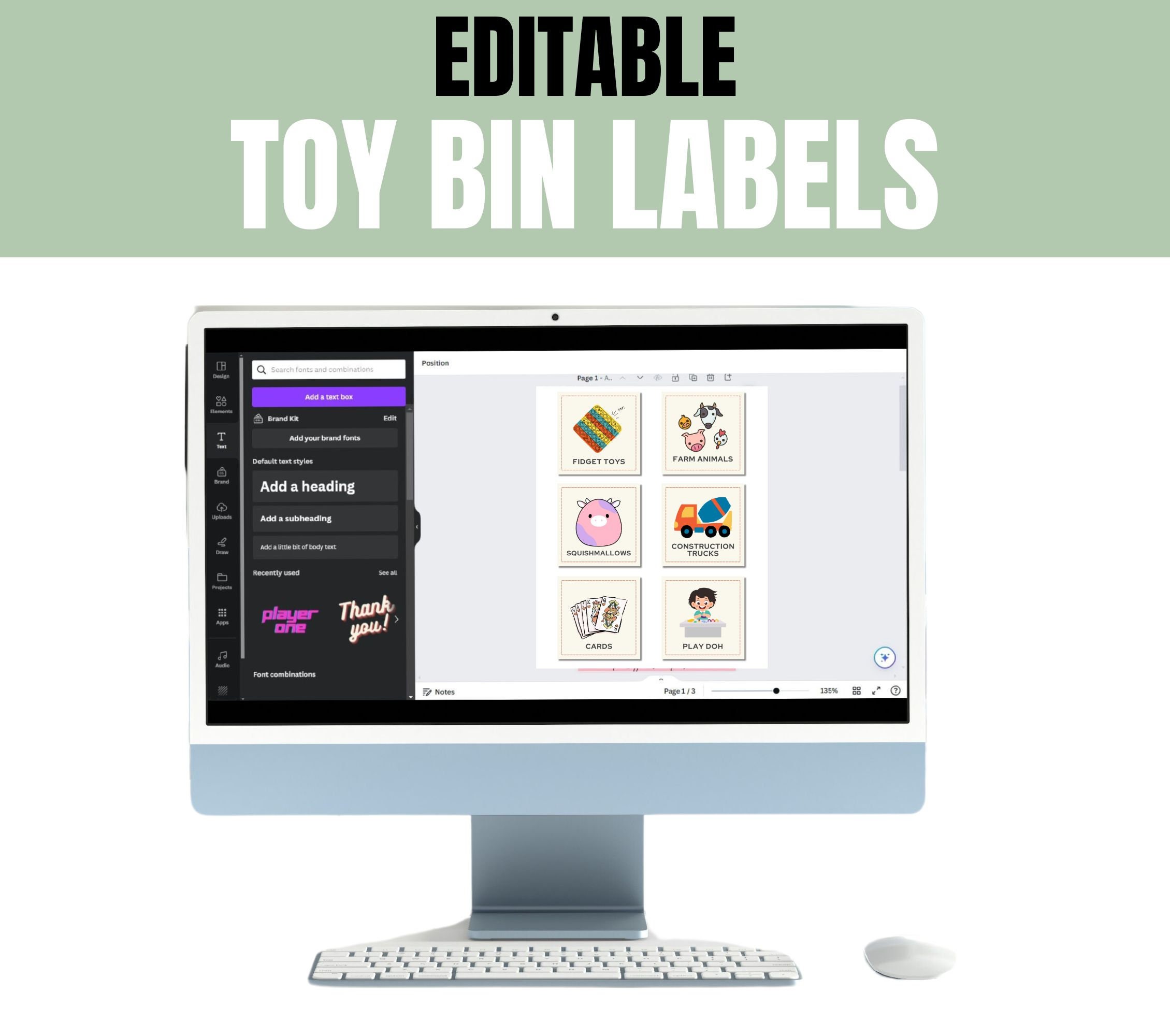 Toy Bin Labels Playroom Label, Toy Storage Box Trofast Organization ...