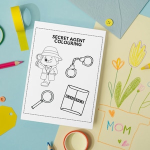 Editable Secret Agent Spy Activity Games for Kid, Detective Birthday ...