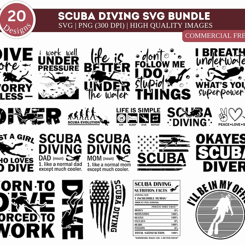 Scuba Diving Svg - Etsy