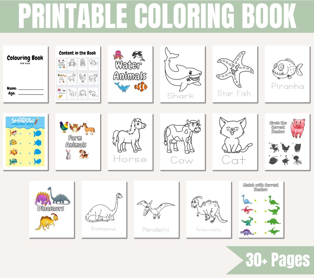 Printable Animal Coloring Pages for Kids, Toddlers, Preschoolers, Farm ...