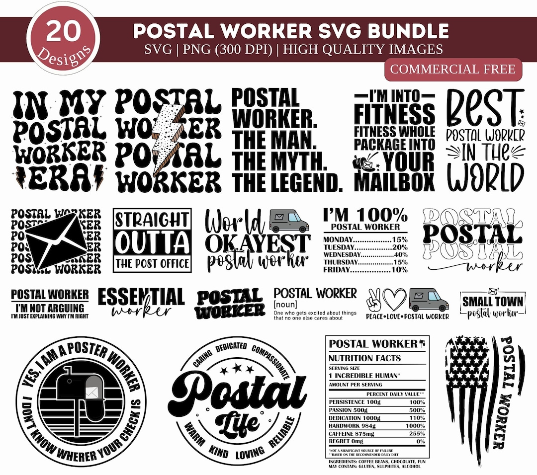 Postal Worker SVG PNG Bundle, Postal Life Svg, Small Town Postal Worker ...