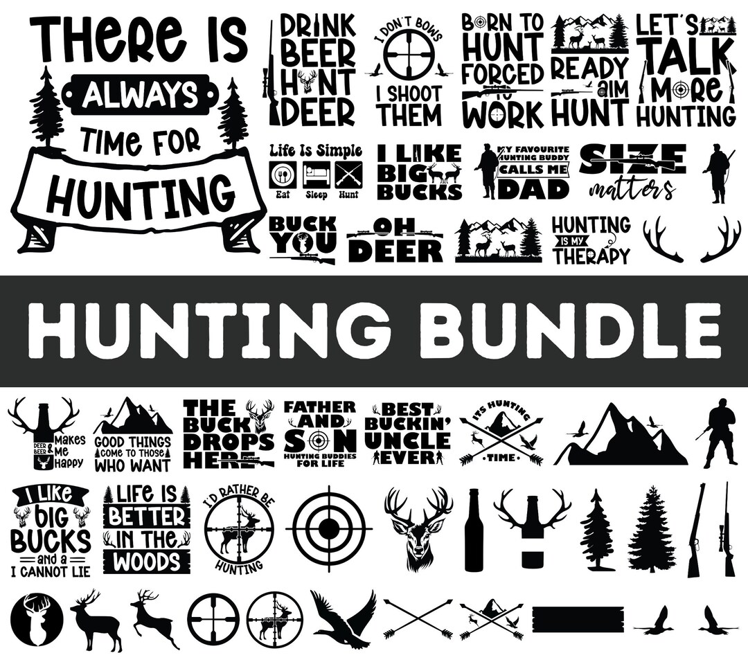 Hunting SVG PNG Bundle| Hunter Svg| Deer Hunting Svg| Hunting Clipart ...