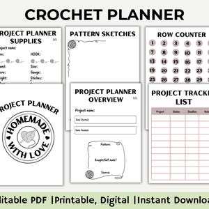 Printable Crochet Project Planner, Organize and Track Your Crochet ...