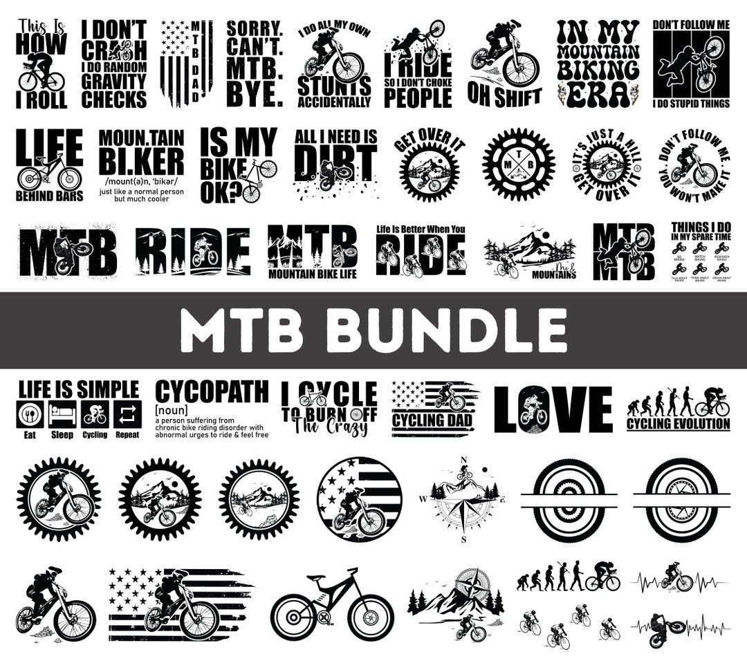 Mountain Bike SVG PNG Bundle| Bicycle Svg| Bike Svg| Bike Clipart ...