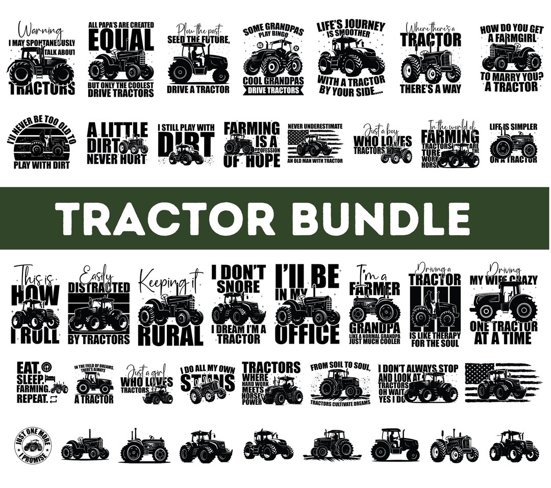 Tractor SVG PNG Bundle| Farmer Svgfile| Farmhouse SVG| Country Side ...