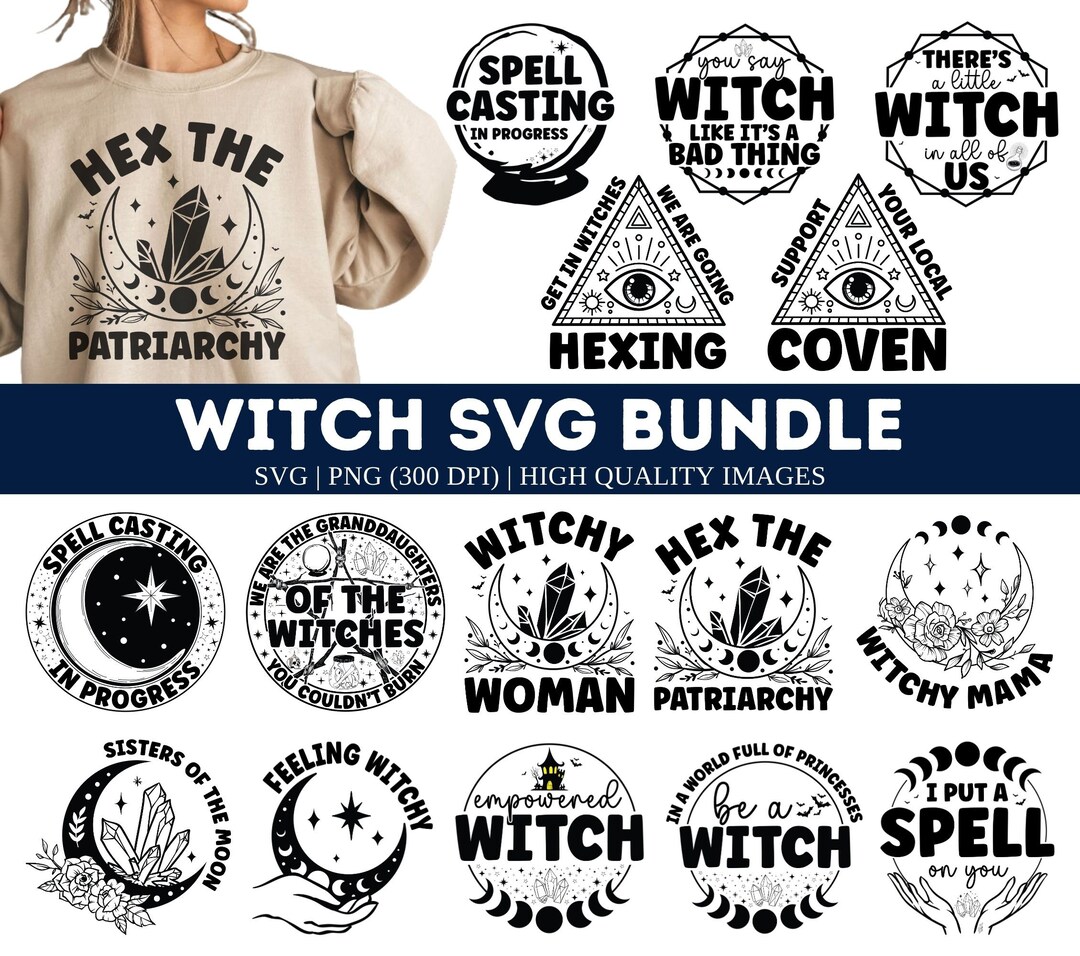 Witchy Quotes SVG Bundle| Witchcraft Svg| Fall Svg| Wicca Svg| Witchy ...