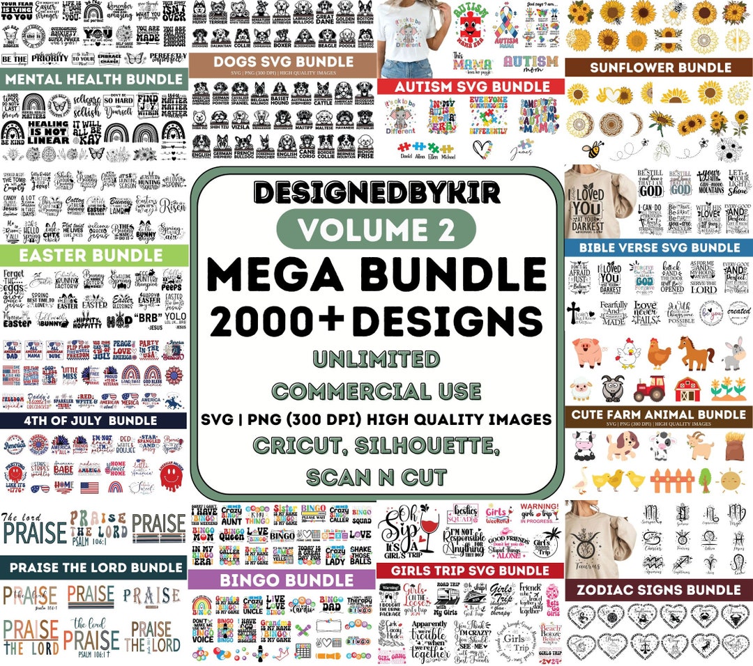 2000+ MEGA SVG Bundle| Big Svg Bundle| 2000+ Designs| T Shirt Designs ...