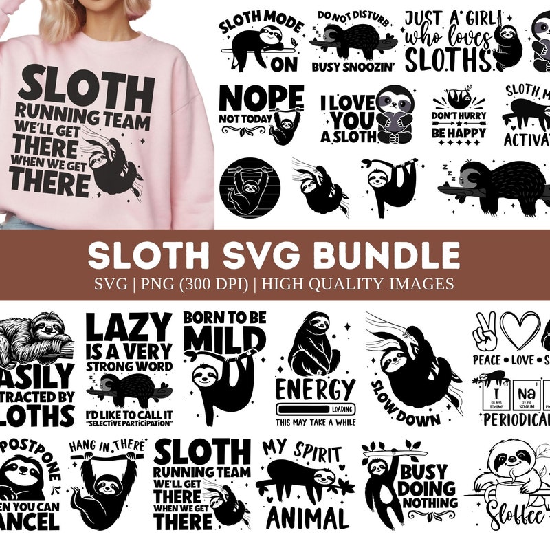 Sloth svg - Etsy