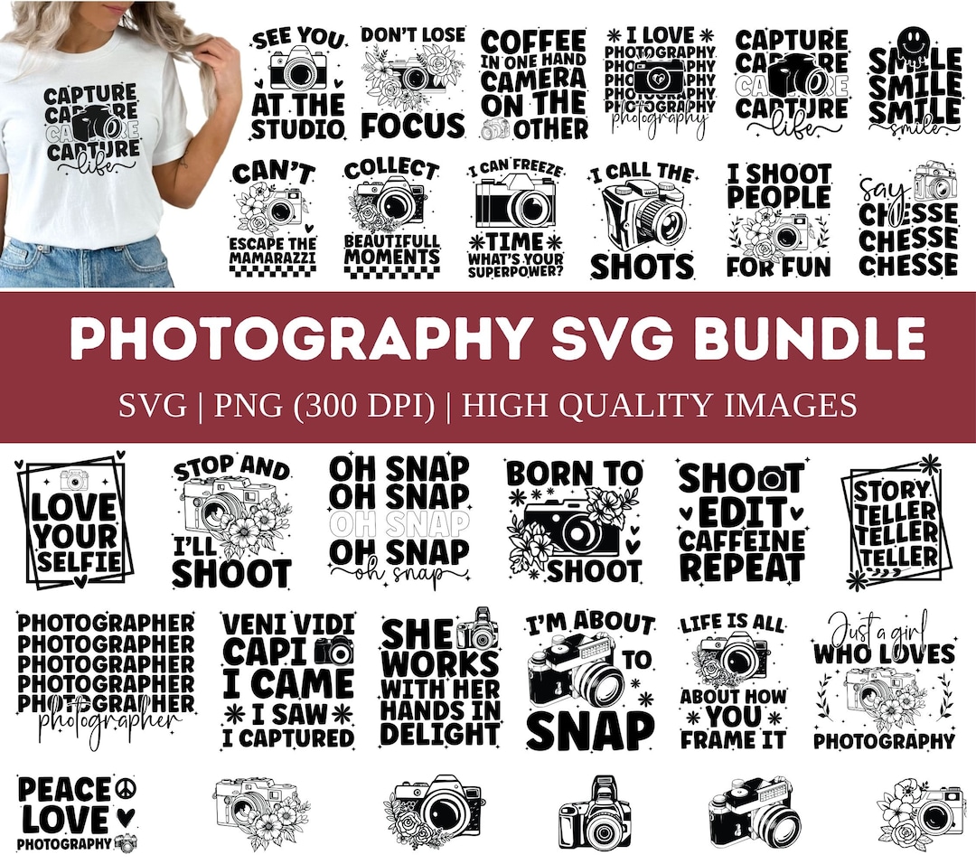 Photography SVG Bundle, Camera SVG Bundle, Photographer Svg, Funny ...