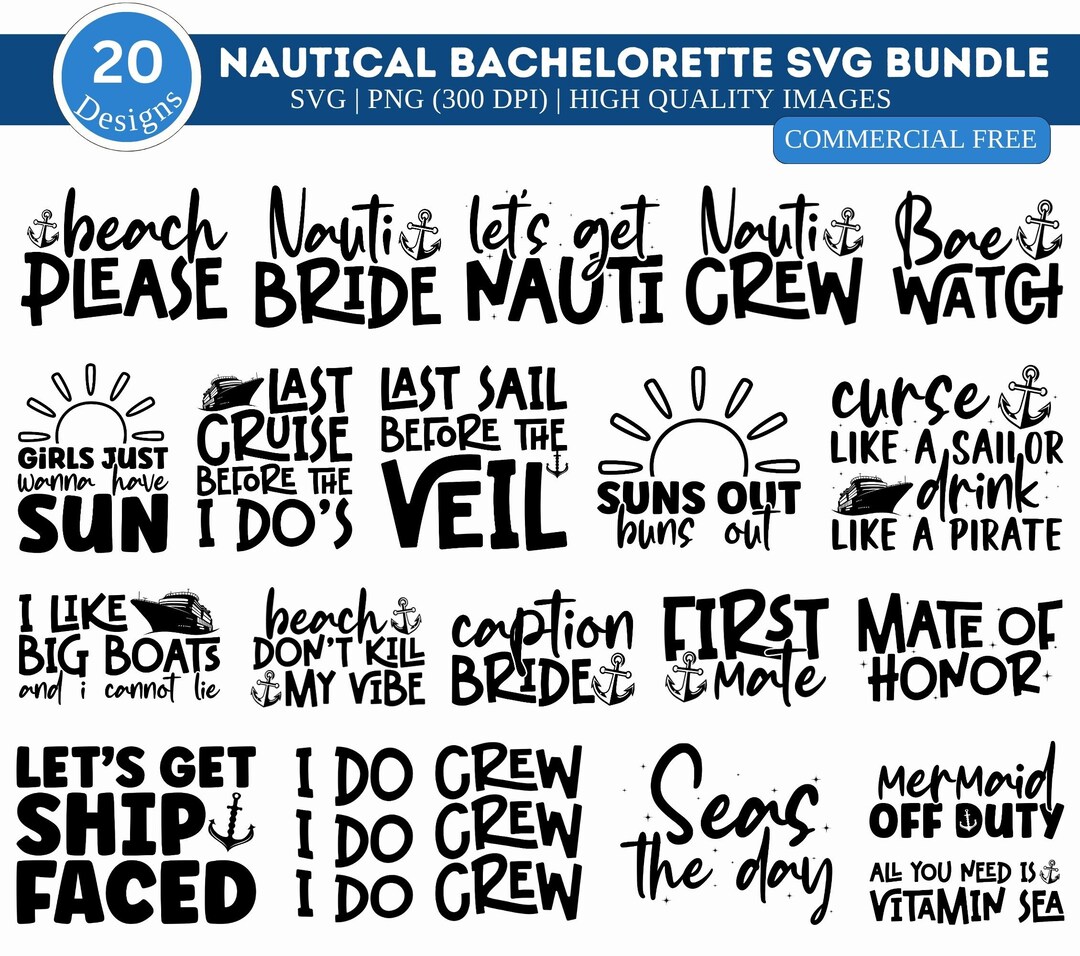 Nautical Bachelorette SVG PNG Bundle, Beach Bachelorette Svg, Party SVG ...