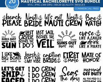 Nautical Bachelorette SVG Bundle, Beach Bachelorette Svg, Party SVG ...