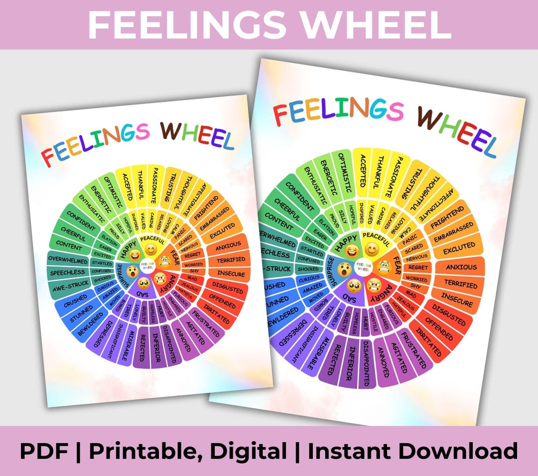 Emotion Wheel Therapy Printable, Feeling Wheel, Trauma Response ...