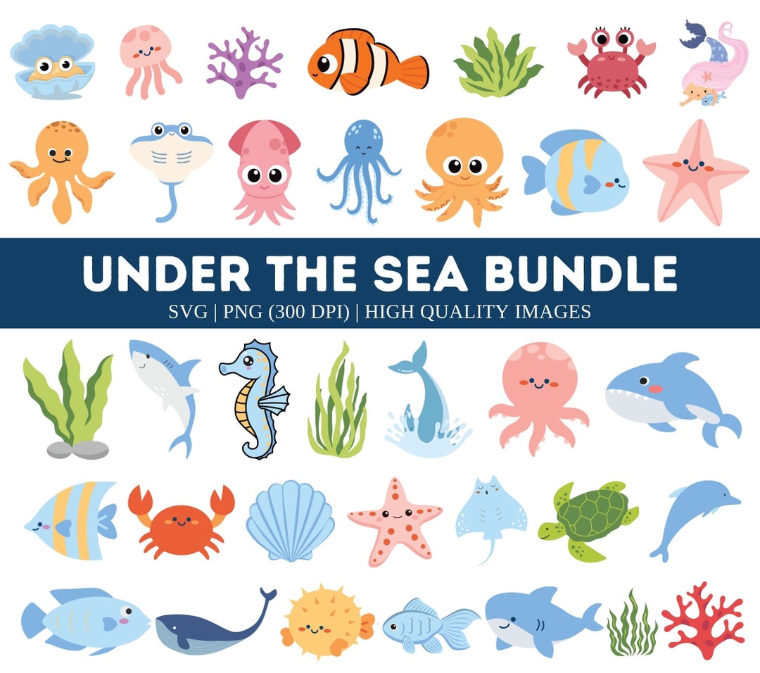 Under the Sea SVG PNG Bundle| Under the Sea Elements Svg Bundle ...