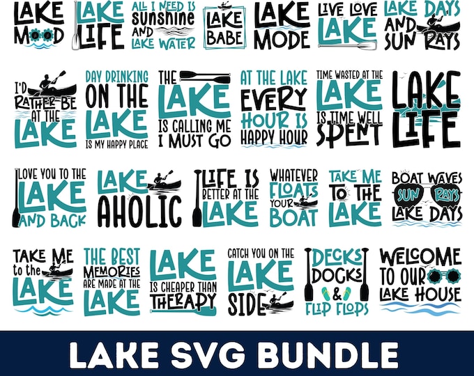 Lake Life SVG Bundle: Family Vacation Quotes (digital Download, 60 ...