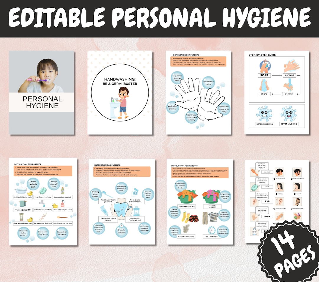 Editable Preschool Toddler Personal Hygiene Activities, Printable ...