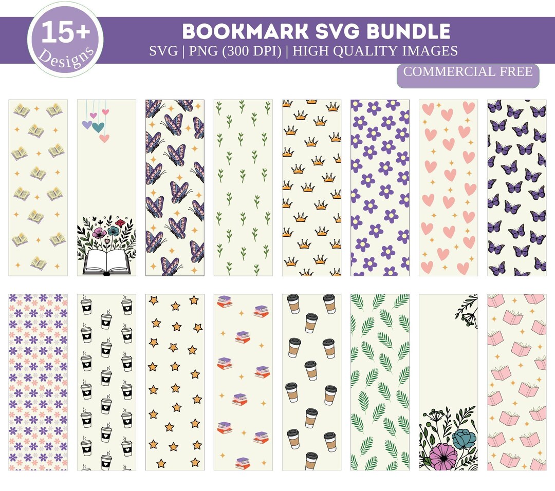Floral Bookmark SVG Bundle, Bookmark Svg Bundle, Bookmark Template Svg ...