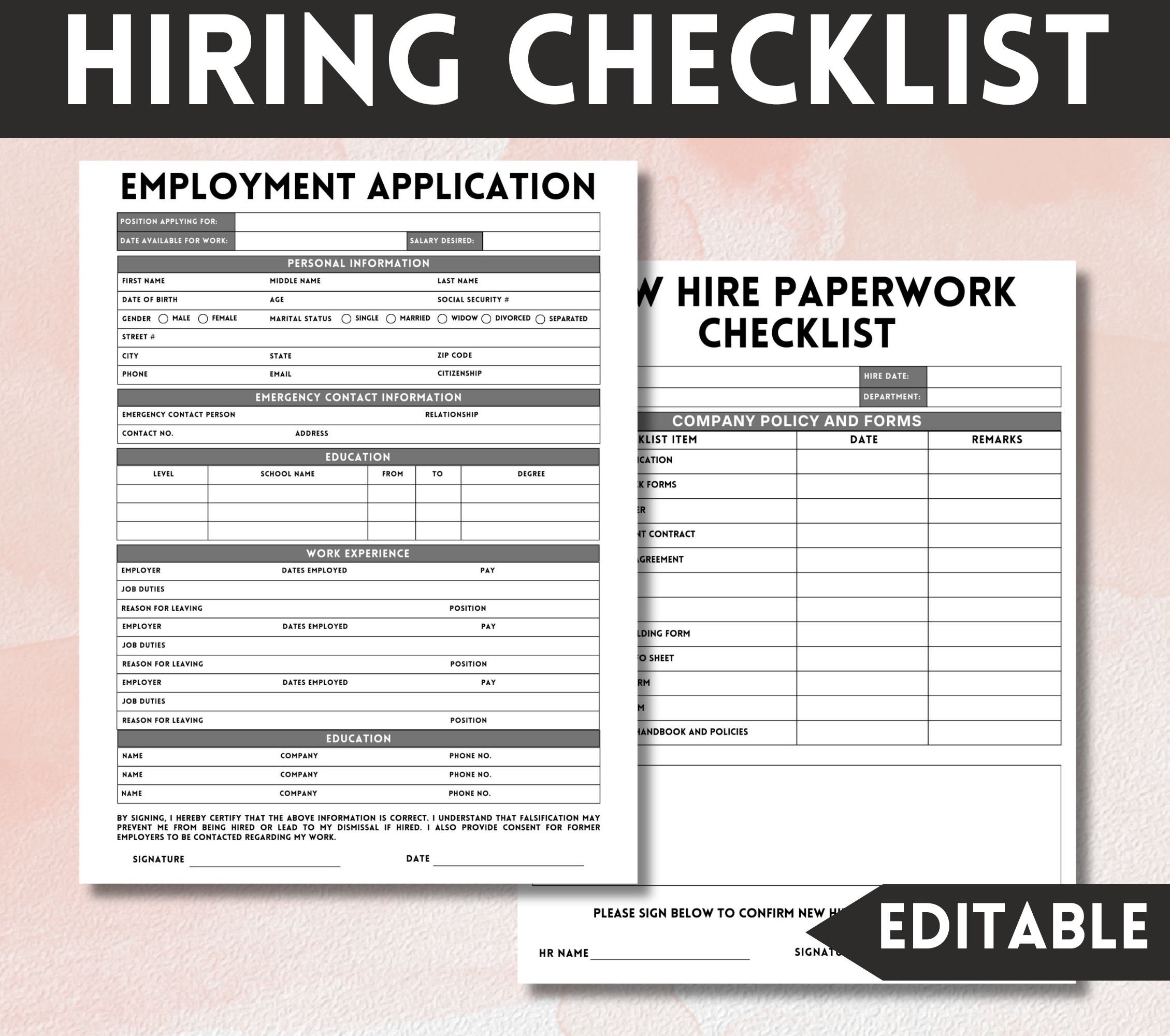 Editable Employee Onboarding Template, Employee Welcome Kit, Employee ...