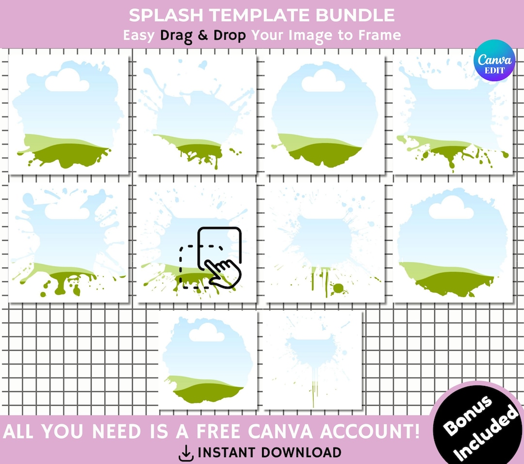 Editable Paint Splatter Canva Frames Fill Your Own Editable Paint ...