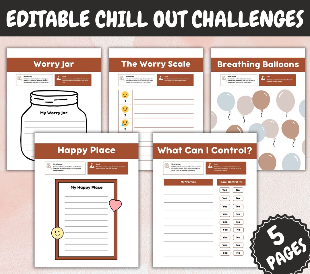Editable Toddler Learning Activities, Chill Out Challenges, Fun Sheets ...