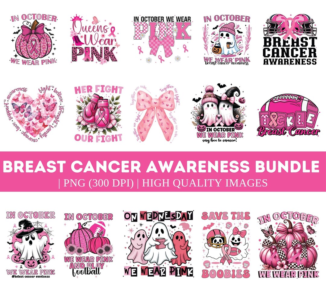 Cancer Awareness PNG Bundle, Breast Cancer PNG Bundle, Cancer Png ...