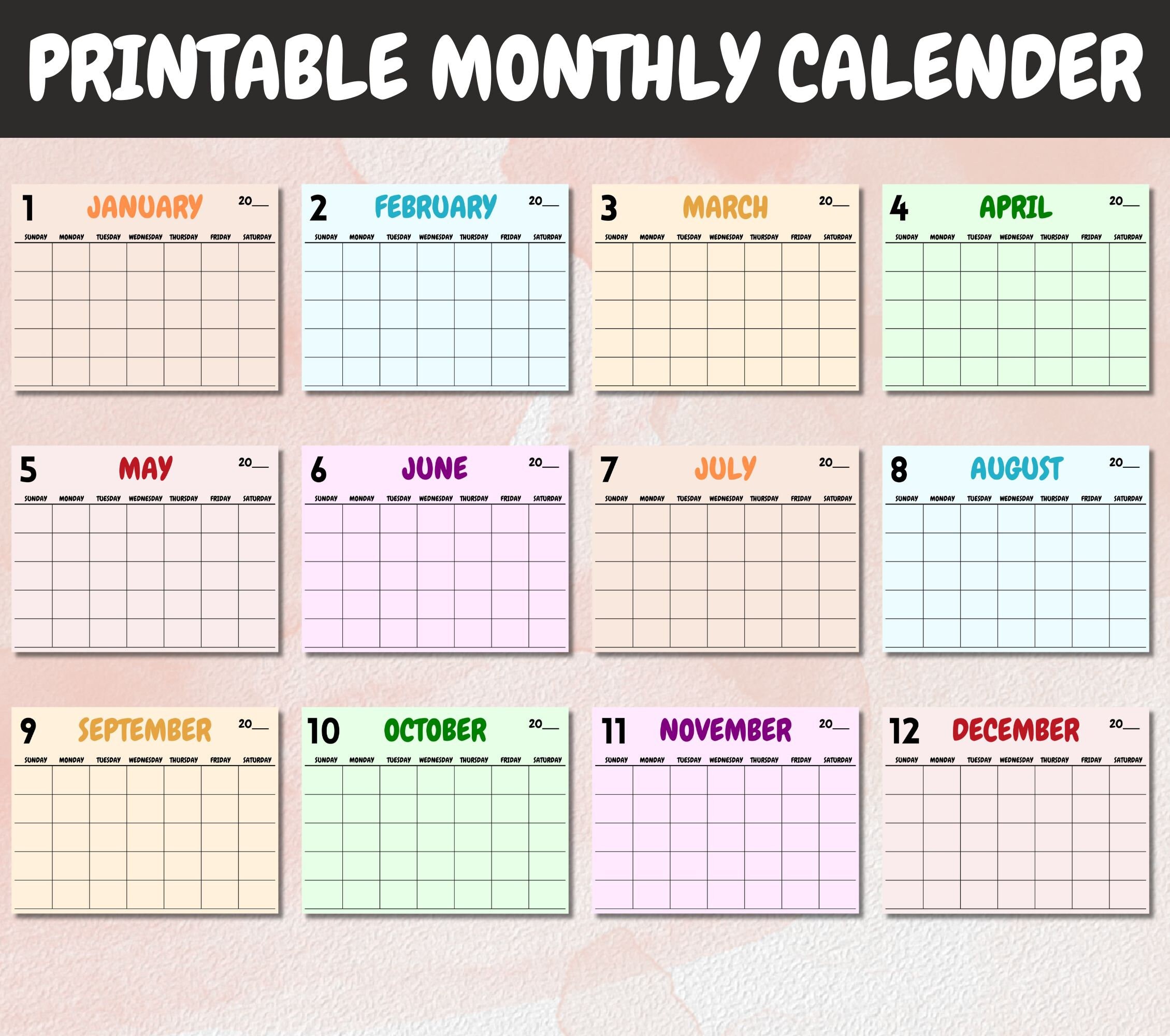 Printable Kids Calendars 2024, Printable Kids Calendars, 2024 Calendars ...
