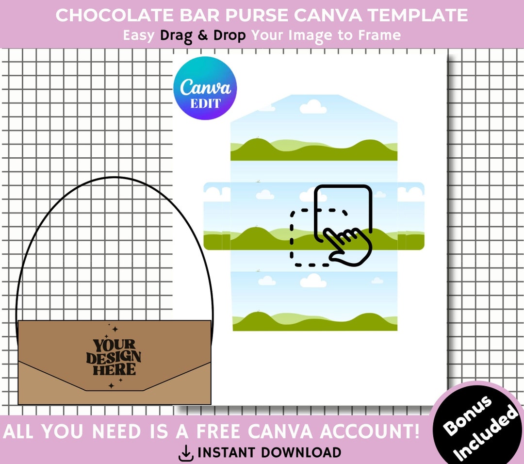 Chocolate Bar Purse Canva Template Chocolate Template Bar Purse ...