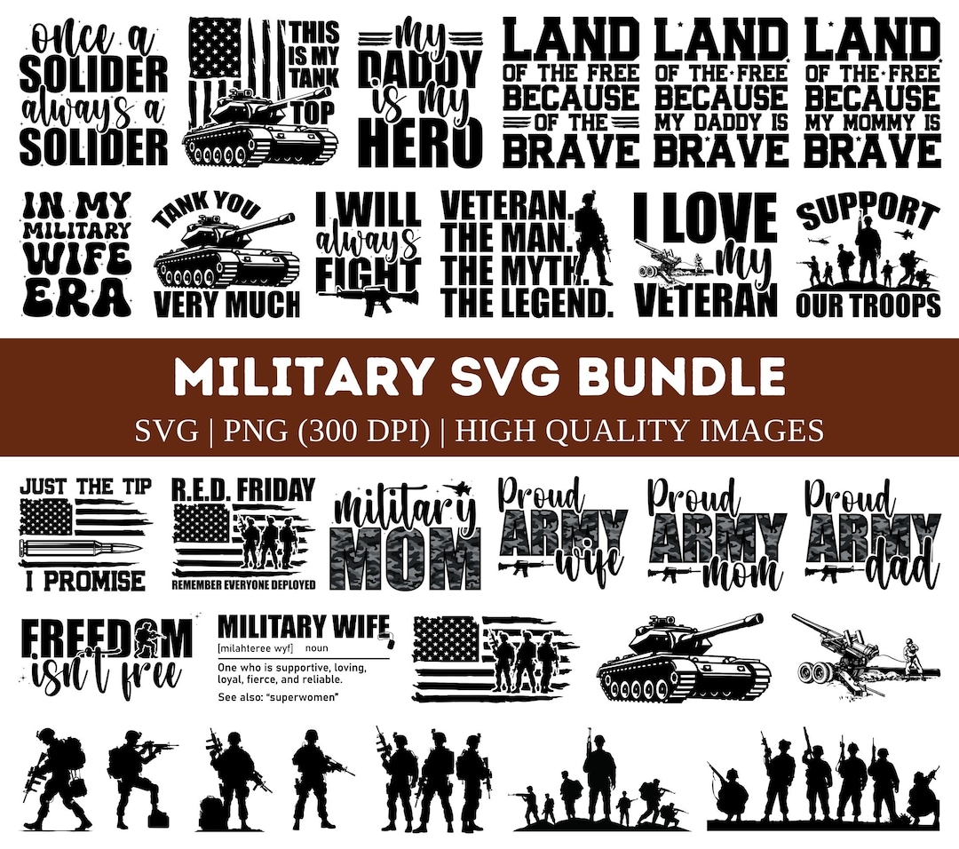 Military SVG Bundle, Military Svg, Military Png, Soldier Svg, Veteran ...