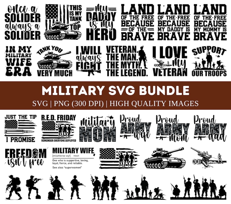 Military SVG Bundle, Military Svg, Military Png, Soldier Svg, Veteran ...