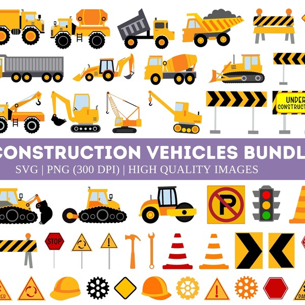 Construction Trucks Svg - Etsy