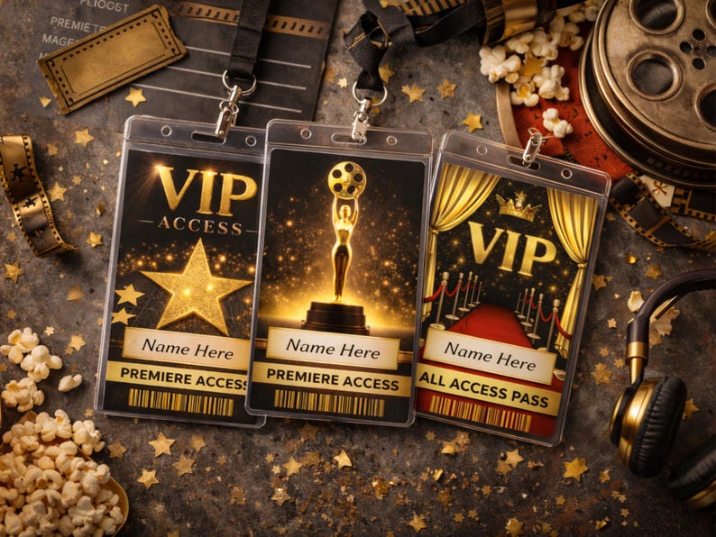 VIP Lanyard Name Tag Badge, for Red Carpet Events or Movie Theater ...