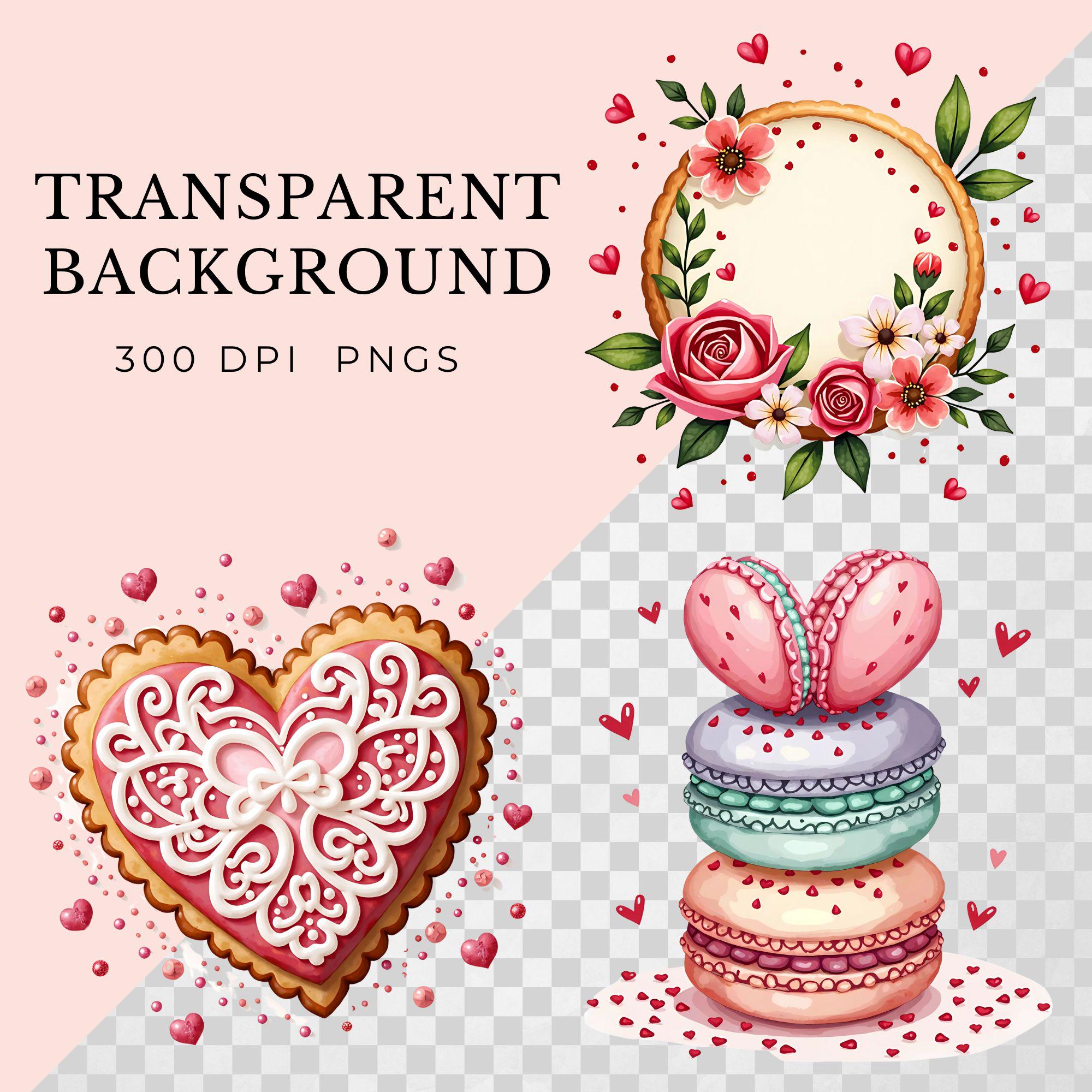 Valentines Day Cookie Clipart Heart Cookies PNG Watercolor Sweets ...