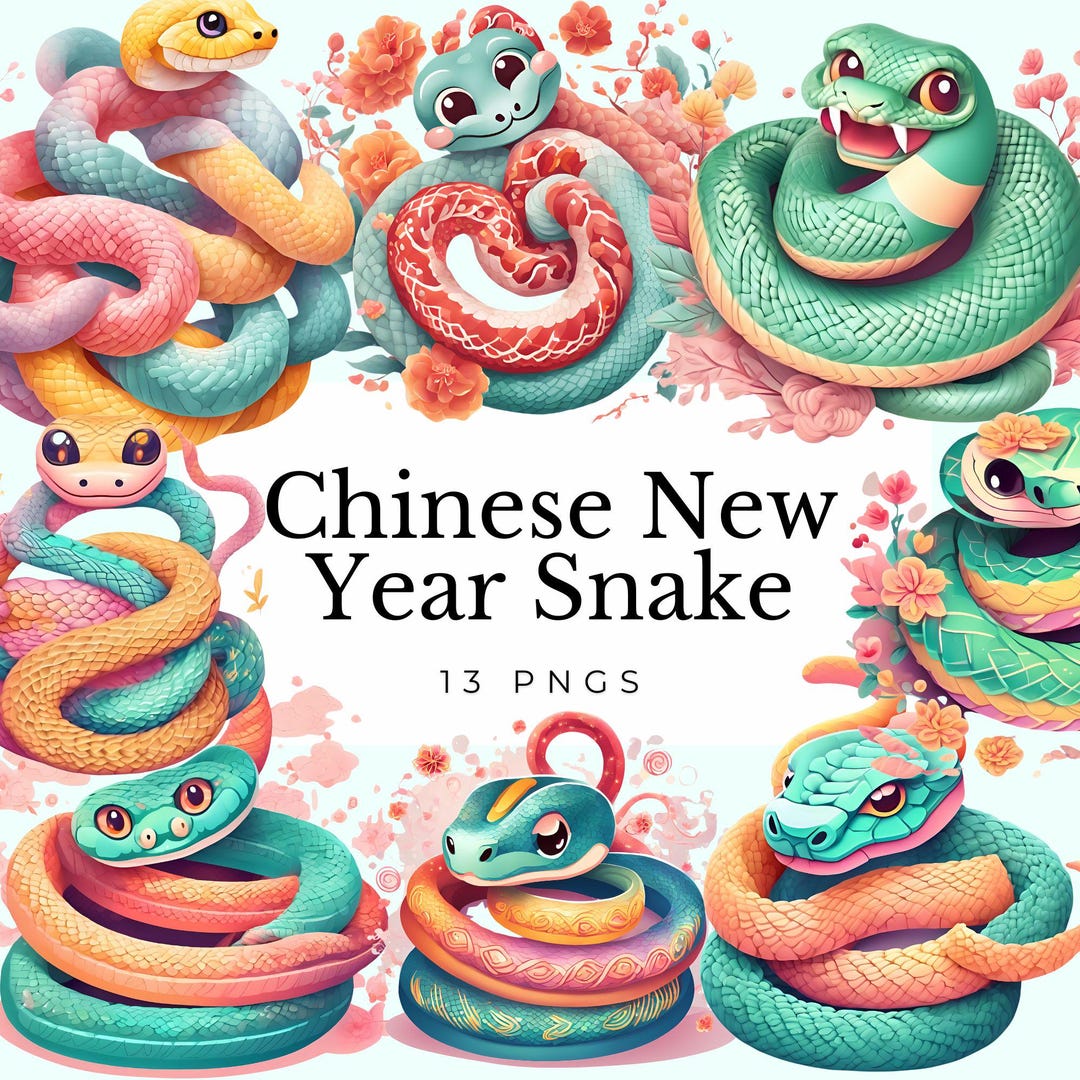 Chinese New Year 2025 Clipart Snake Lunar New Year PNG Watercolor Year ...