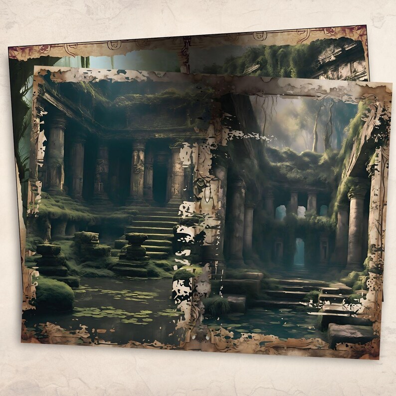 Junk Journal Swamp Ethereal Lost Civilization Journal Page Ancient ...
