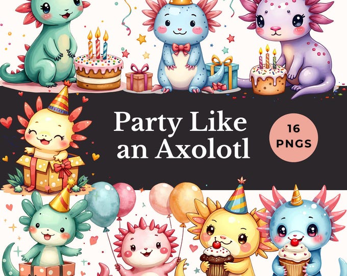 Axolotl Birthday Png, Axolotl Shirt Png, Cute Axolotl Png, Pink Axolotl ...