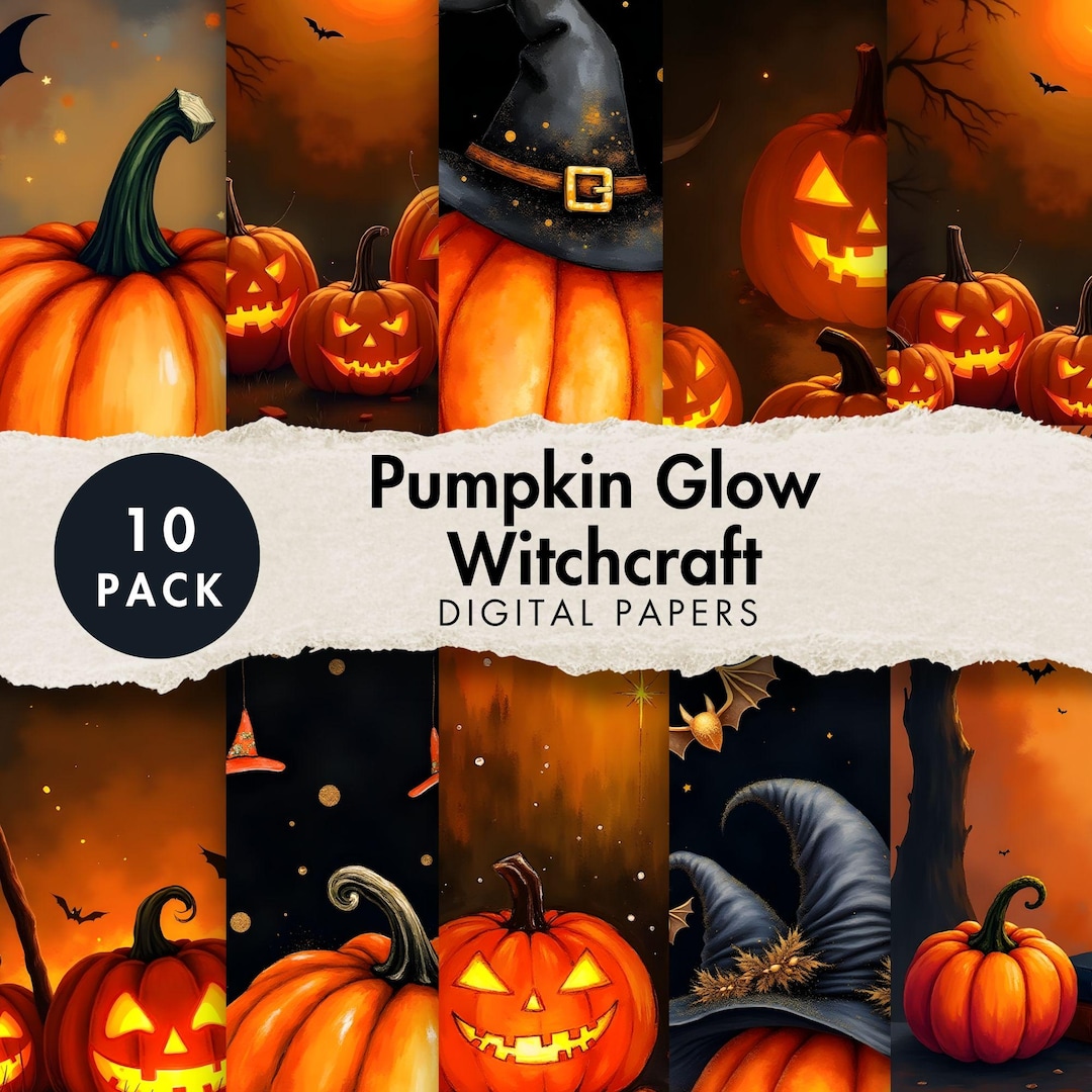 Halloween Pumpkin Digital Paper Horror Junk Journal Kit Gothic ...