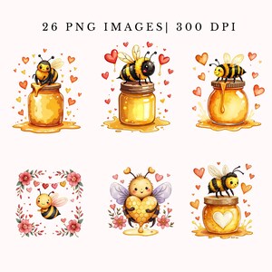 Valentine Bee Clipart Cute Bee Mine PNG Fun Watercolor Illustration ...