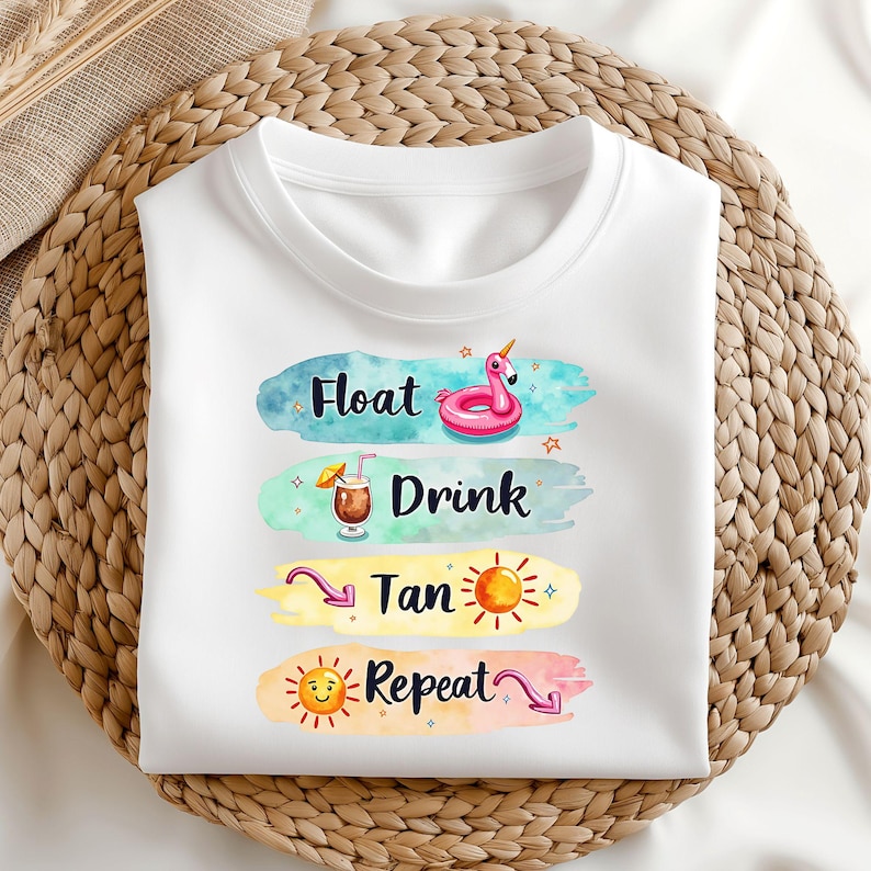 Float Drink Tan Repeat Png Summer Png Beach Holiday Clipart Brush ...