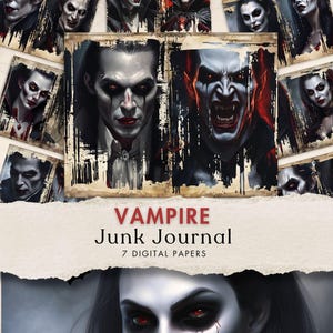 Vampire Junk Journal Kit Gothic Horror Halloween Digital Paper ...