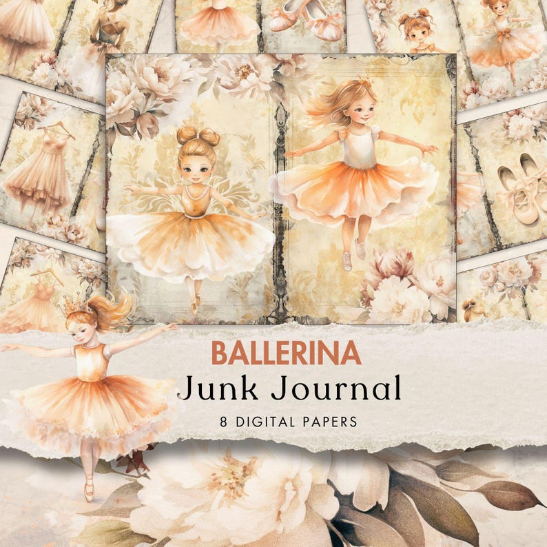 Ballerina Junk Journal Kit Digital Paper Tutu Dress Ephemera Ballet ...