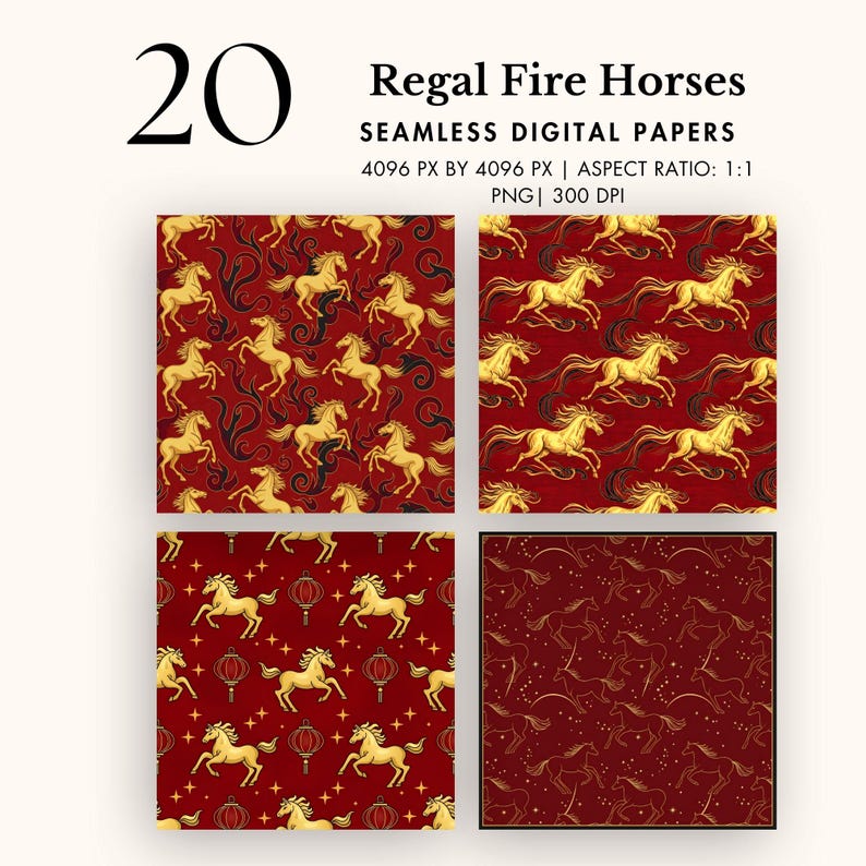 Chinese Seamless Pattern Lunar New Year 2026 Digital Paper Year of ...