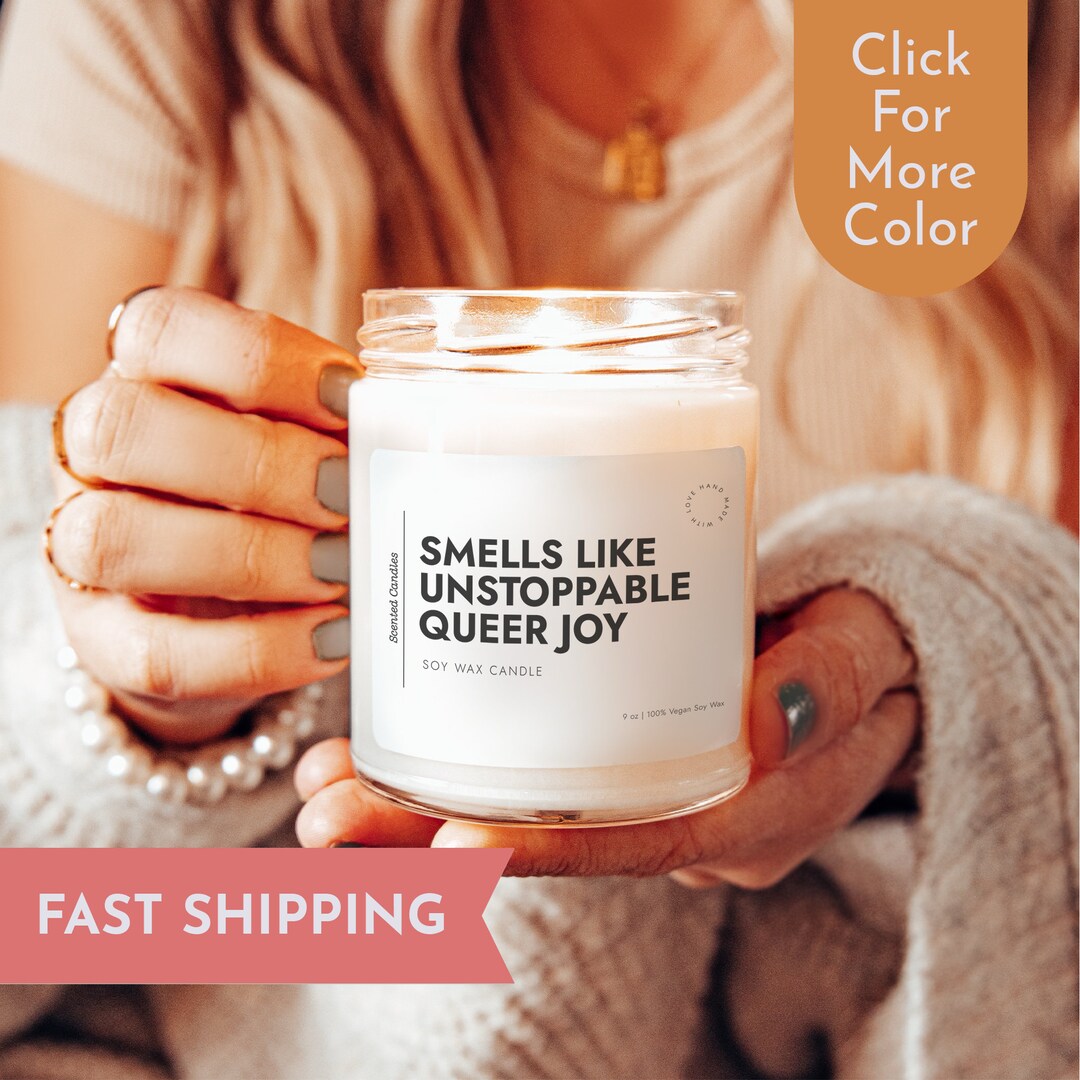Custom Gay Marriage Gift, Smells Like Unstoppable Queer Joy Soy Candle ...