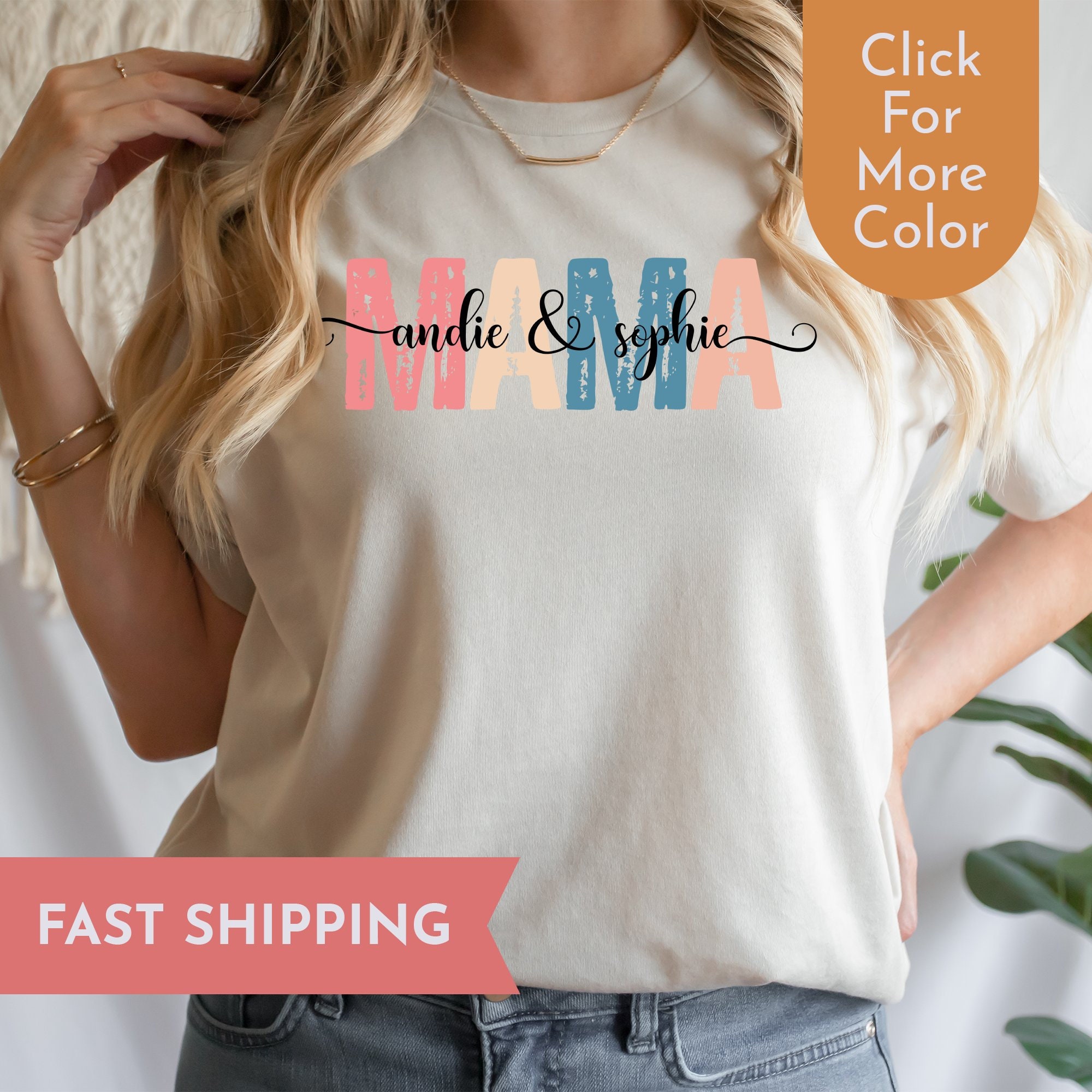 Custom Mama Shirt, Mom Shirt With Names, Personalized Mama T-shirt ...