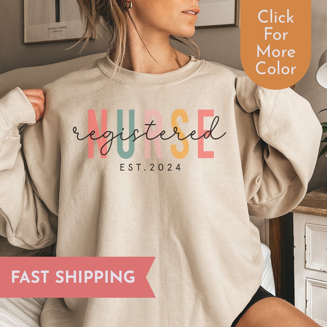 Personalized Registered Nurse Sweatshirt,custom Year RN Sweater,nurse ...