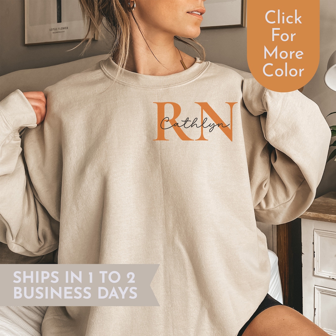 Custom RN Sweatshirt Personalized Registered Nurse Fleece, Cozy Medical ...