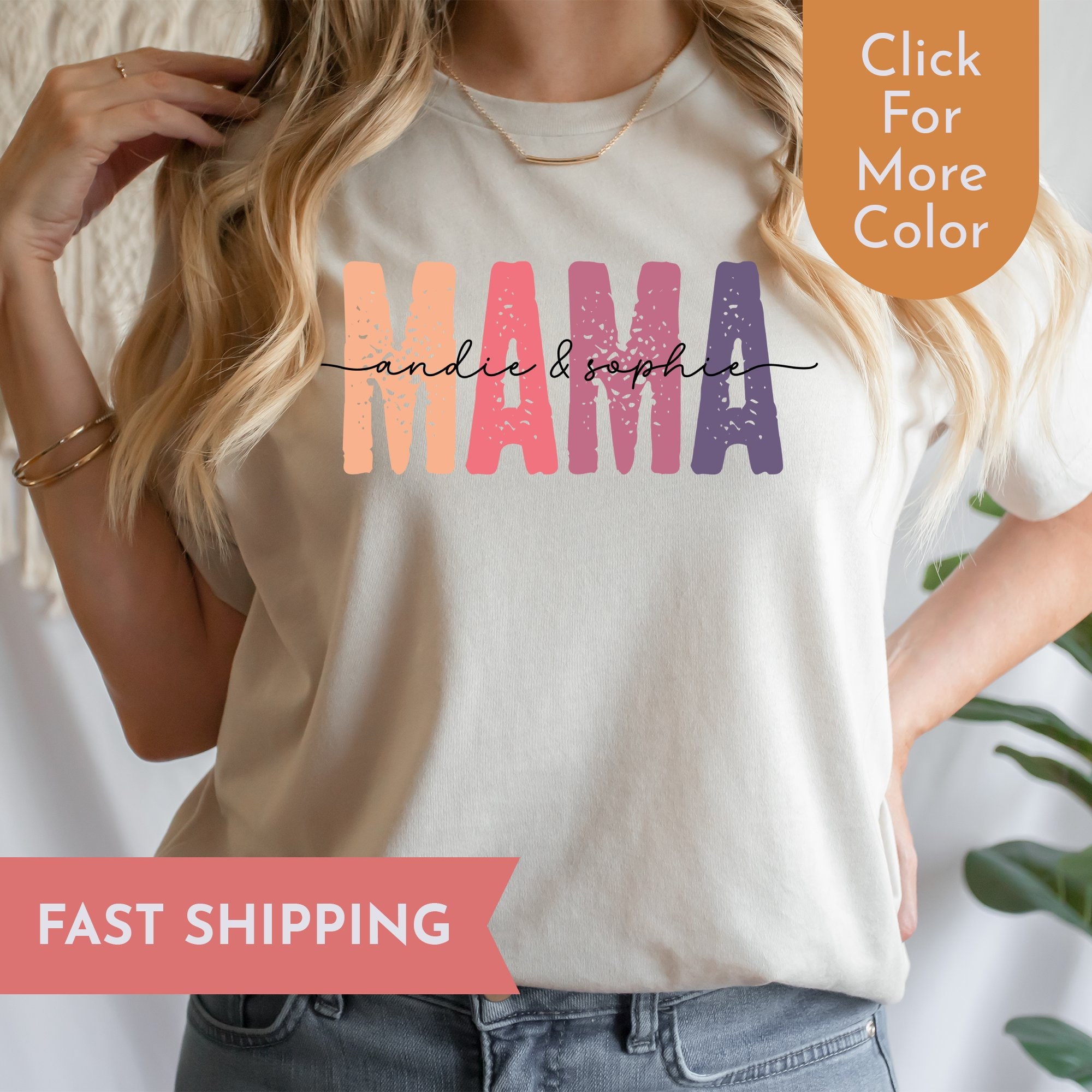 Custom Mama Shirt, Mom Shirt With Names, Personalized Mama T-shirt ...
