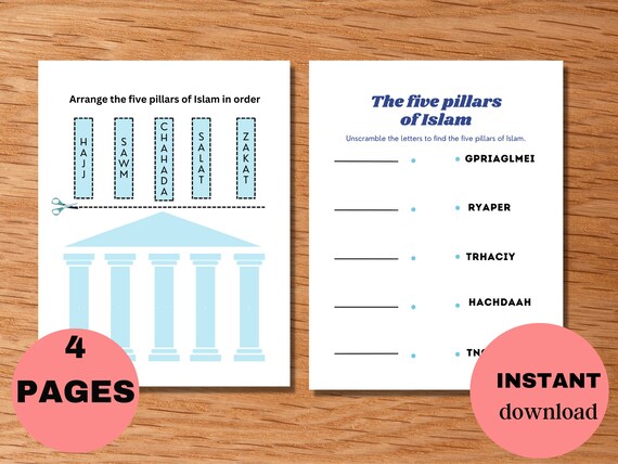 Pillars Of Islam Worksheet