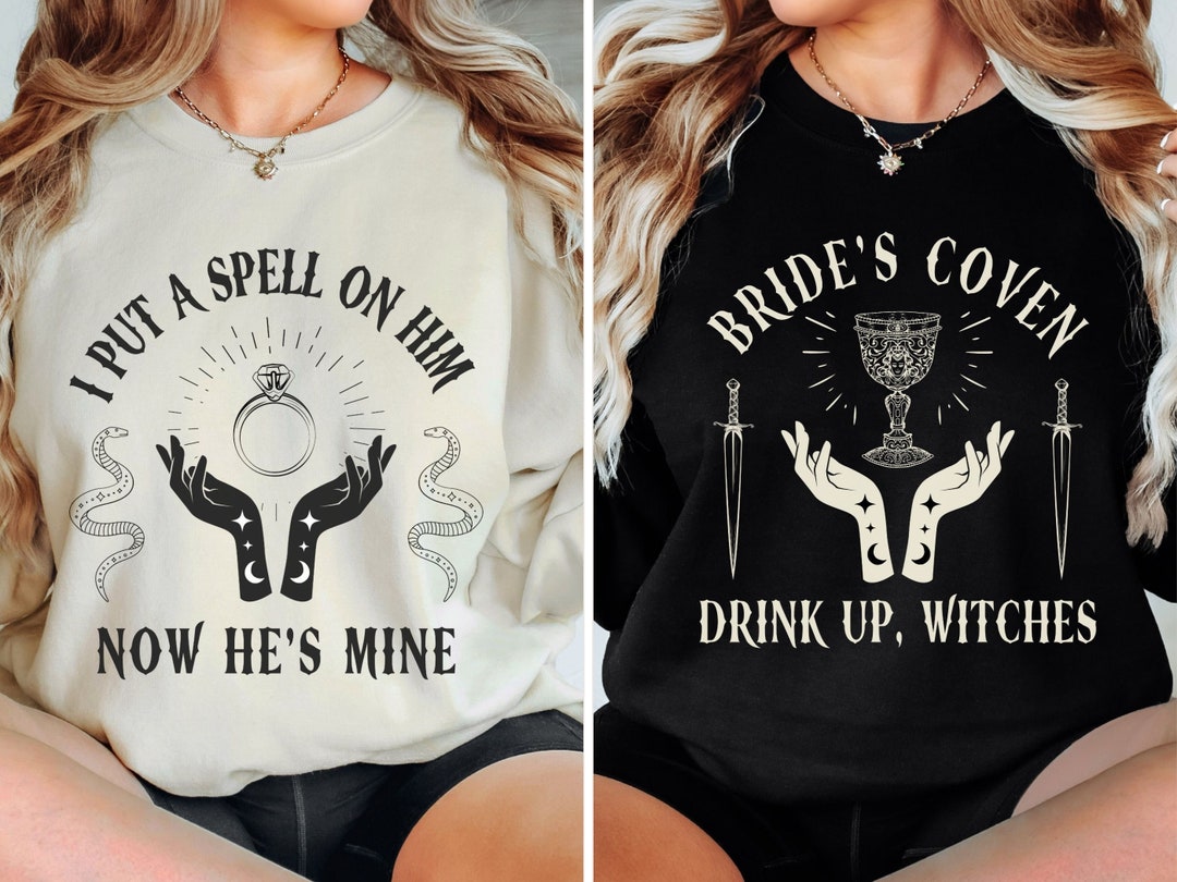 Spooky Witch Bachelorette Party Sweatshirts, Witch Bridesmaid Crewneck ...