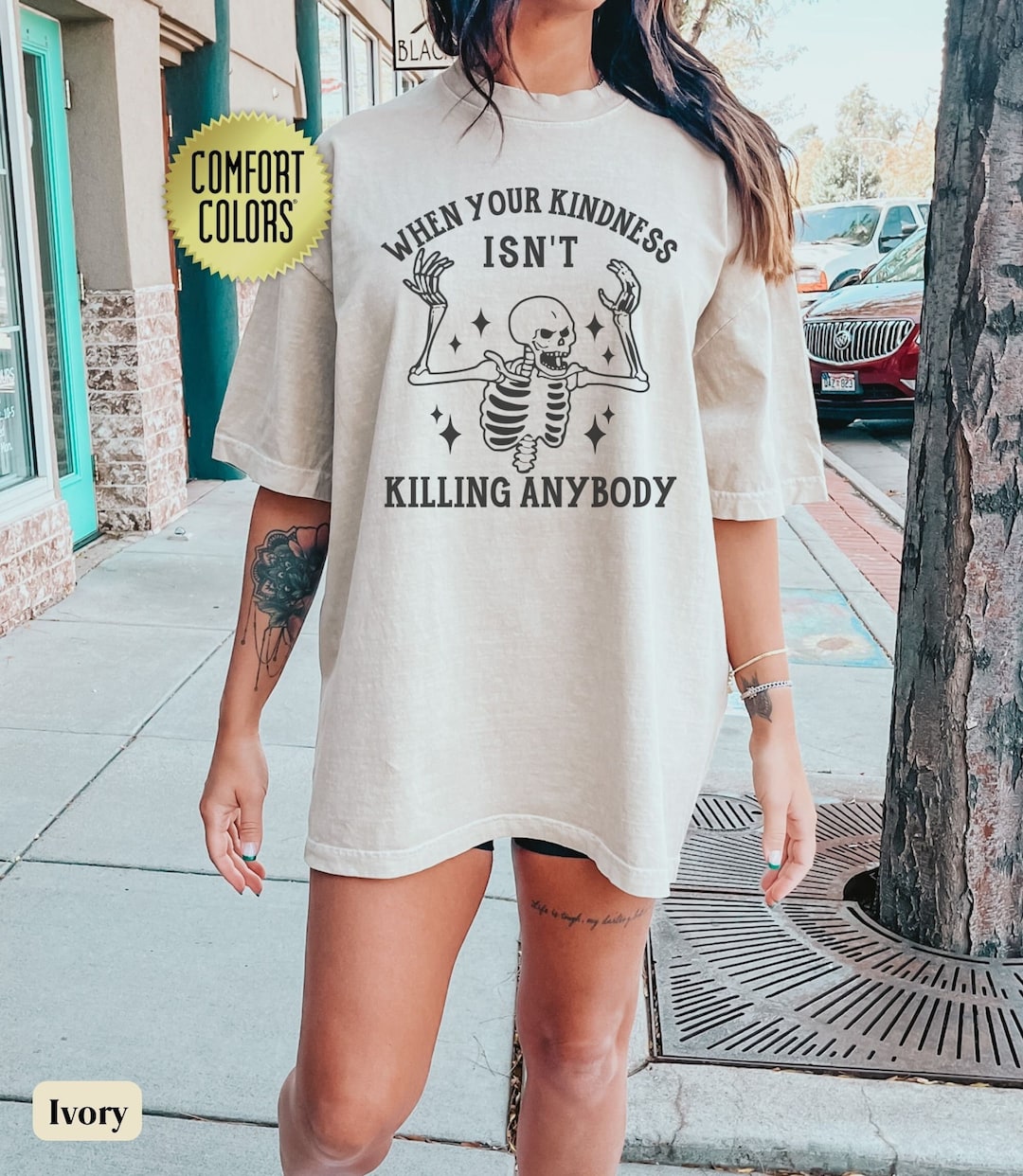 Sarcastic Skeleton Meme Shirt, Oversized Halloween Comfort Color ...